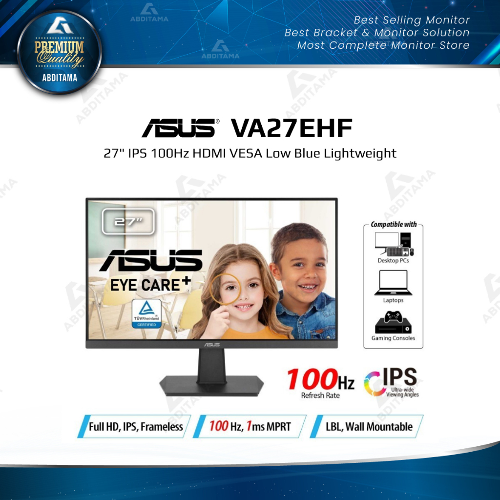 Jual Monitor LED ASUS VA27EHF 27" IPS 100Hz HDMI VESA Low Blue ...