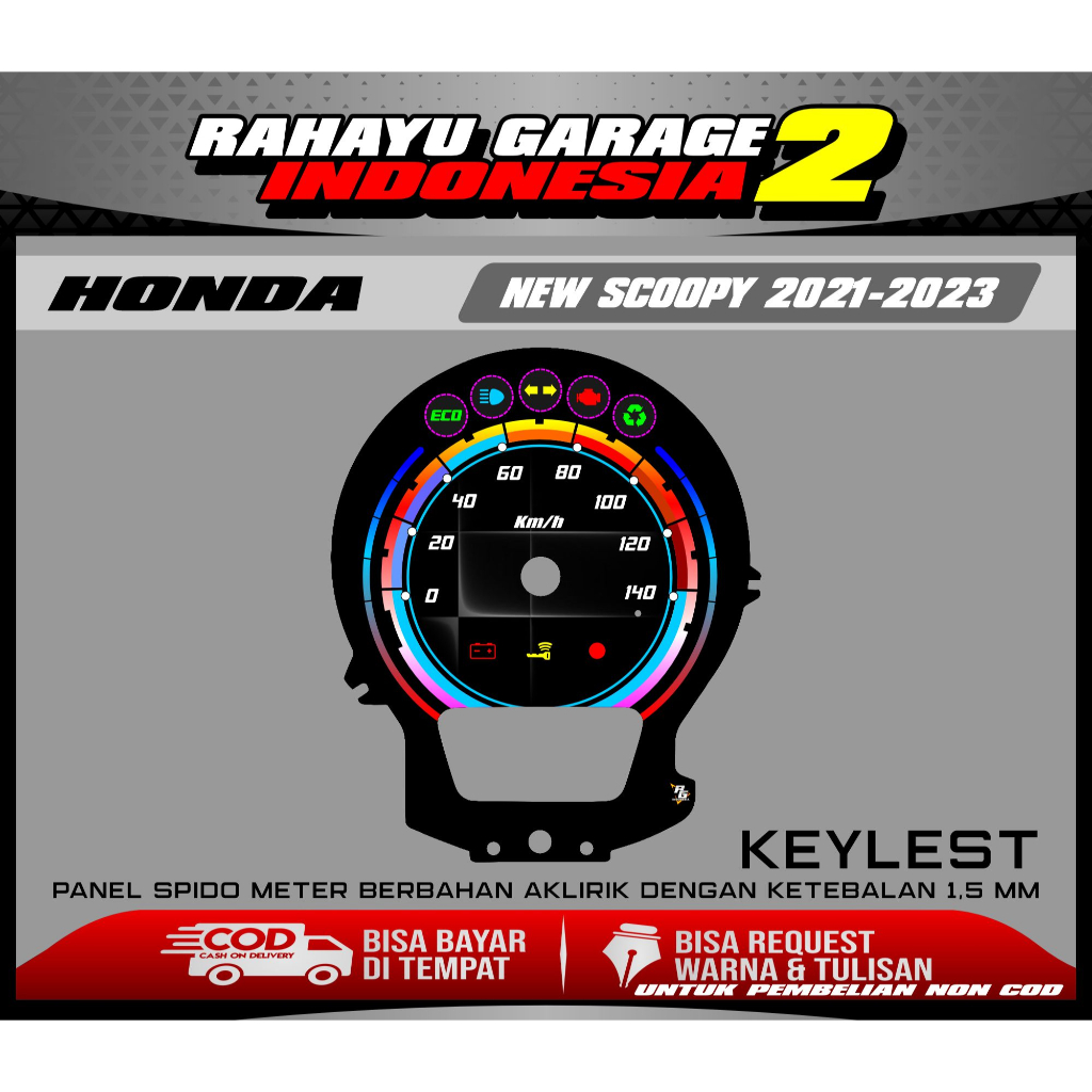 Jual papan speedometer custom new scoopy 2021-2023 panel spido meter ...