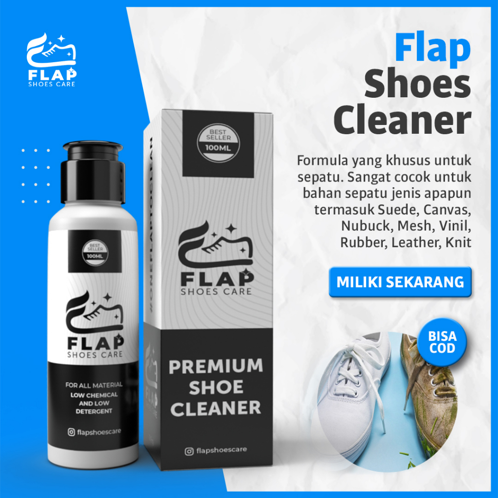 Jual FLAP Cairan Pembersih Sepatu Shoe Cleaner Sabun Cuci Sepatu 100ml ...