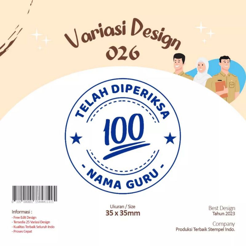 Jual stempel nilai Guru/stempel flez/stempel bulat/stempel otomatis ...