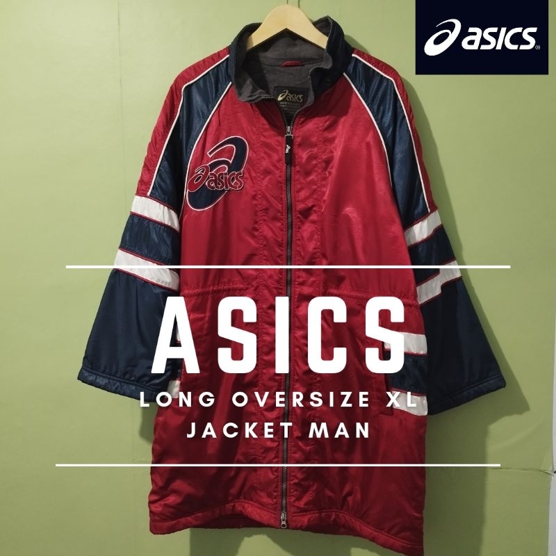 Jual ASICS Red Long Oversize XL Jacket Man Original ( PRELOVED ...