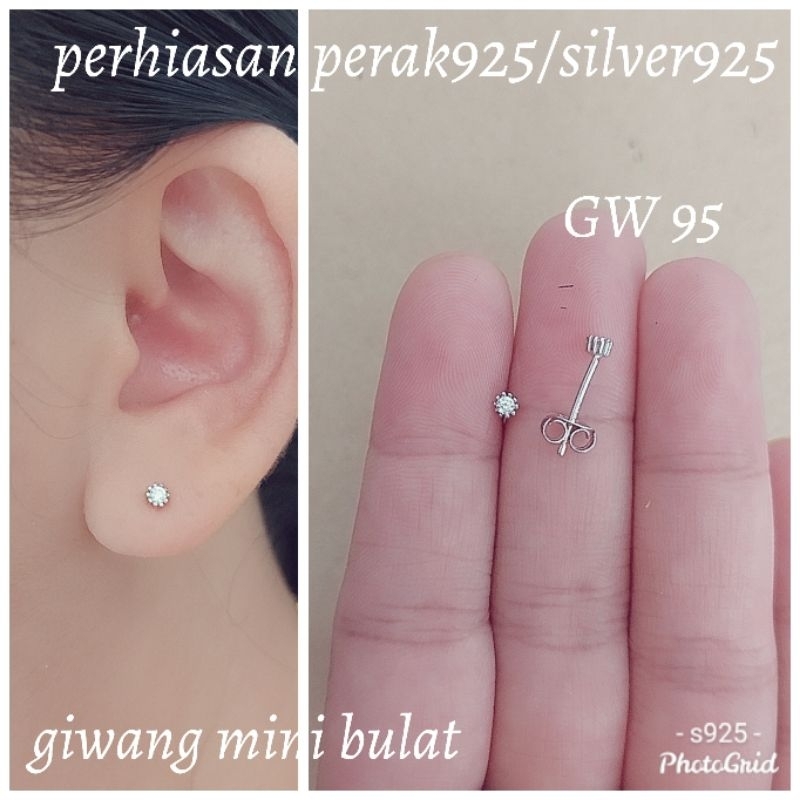 Jual GIWANG MATA SATU PERAK 925 LAPIS MAS PUTIH GW 94, GW 95., GW 96 | Shopee Indonesia