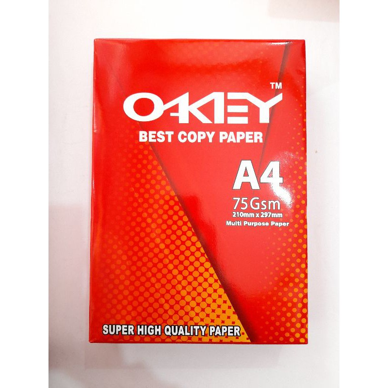 Jual KERTAS HVS OKEY A4 75 GRAM / 1 RIM 500 LEMBAR | Shopee Indonesia