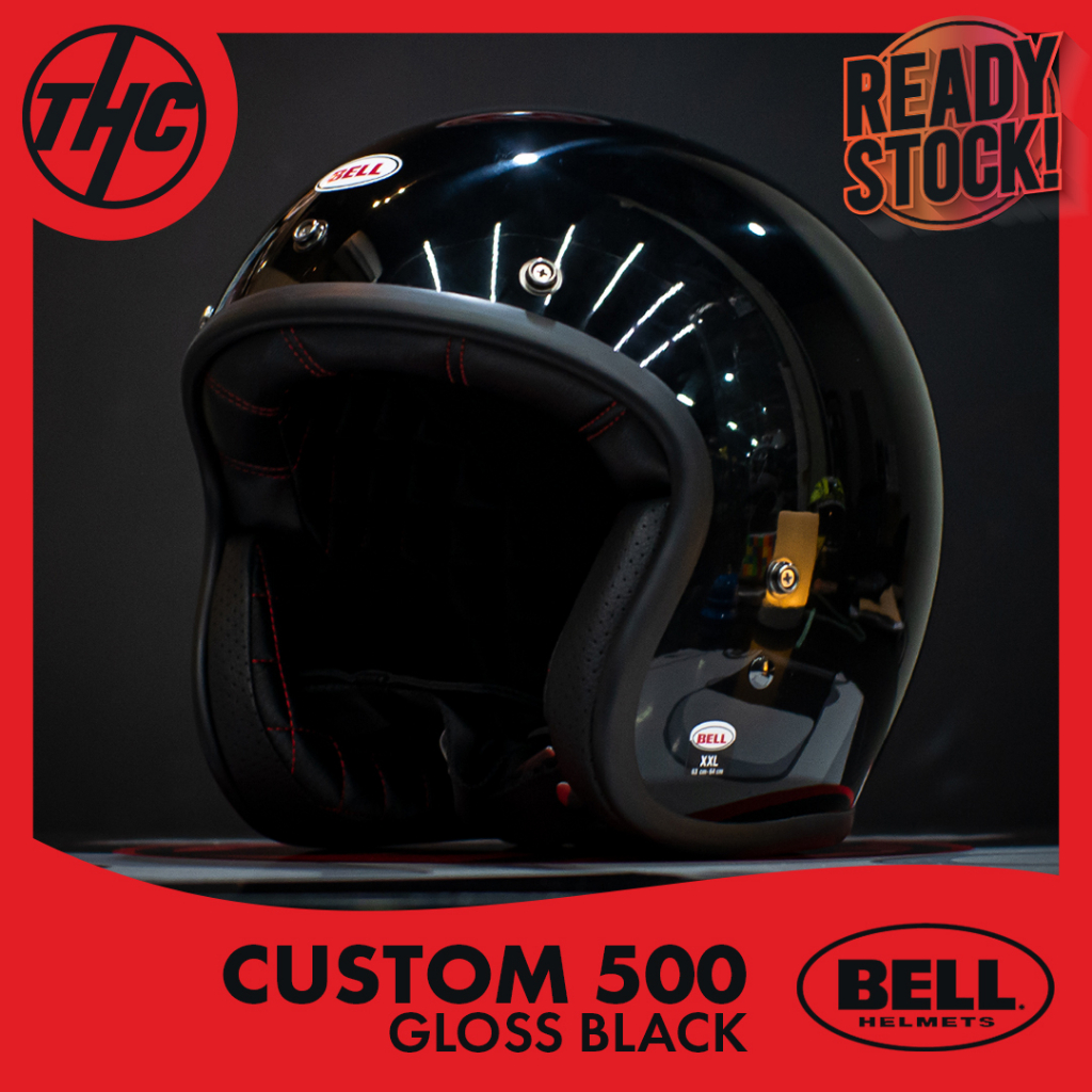 Jual BELL CUSTOM 500 GLOSS BLACK HELM CLASSIC RETRO ORIGINAL USA ...