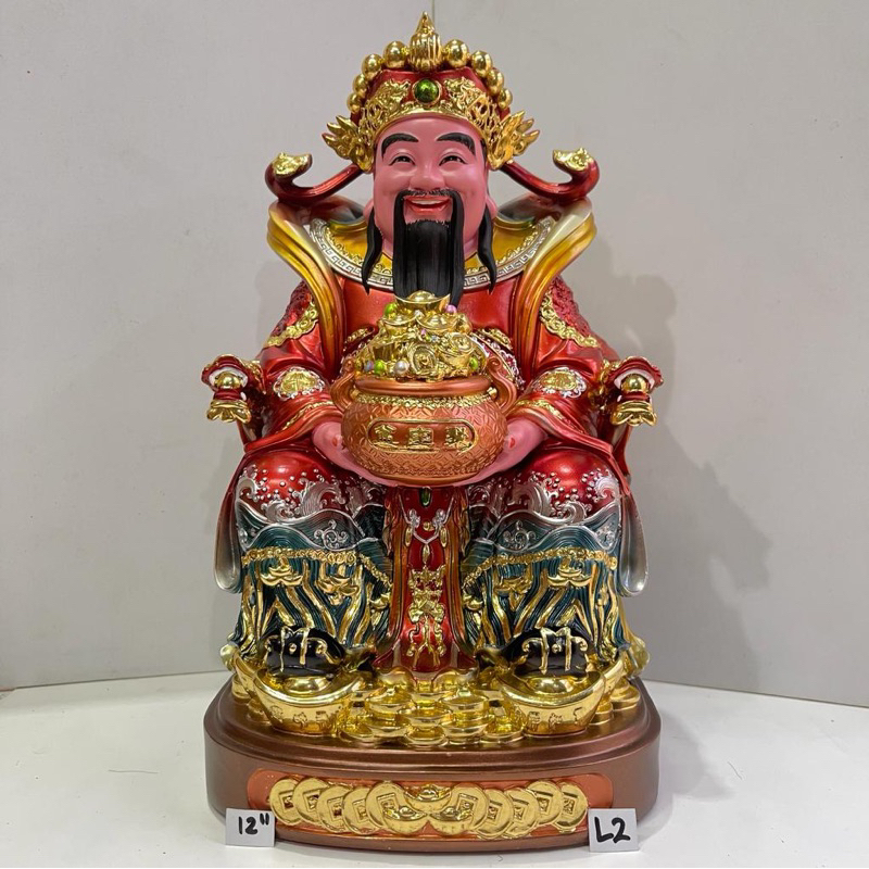 Jual patung dewa rezeki / cai sen ye / 财神爷 pegang gentong uang 12in L2 ...