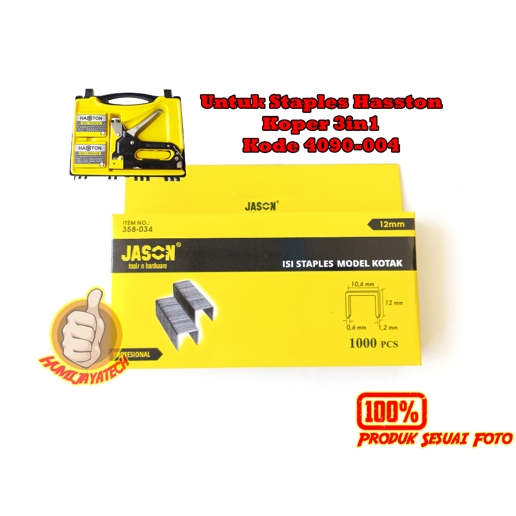 Jual Isi Staples Tembak 12mm Jason / Isi Gun Tacker Ukuran 12mm ...