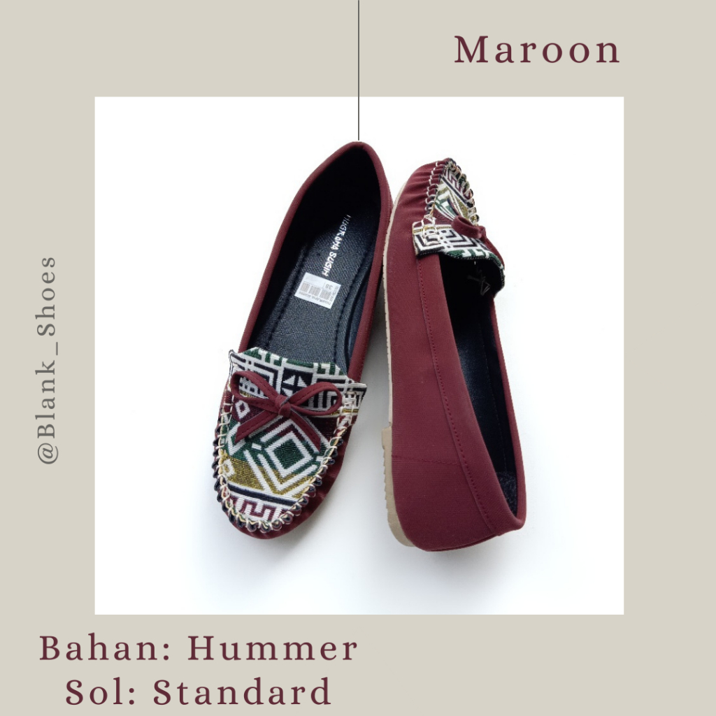 Jual Sepatu Pansus Flatshoes Balet Pita Ujung Bulat Motif Batik Wanita ...