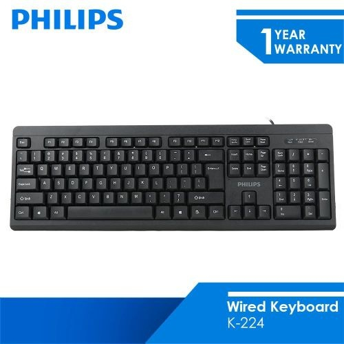 Jual Philips K224 Keyboard USB Wired Office Original | Shopee Indonesia