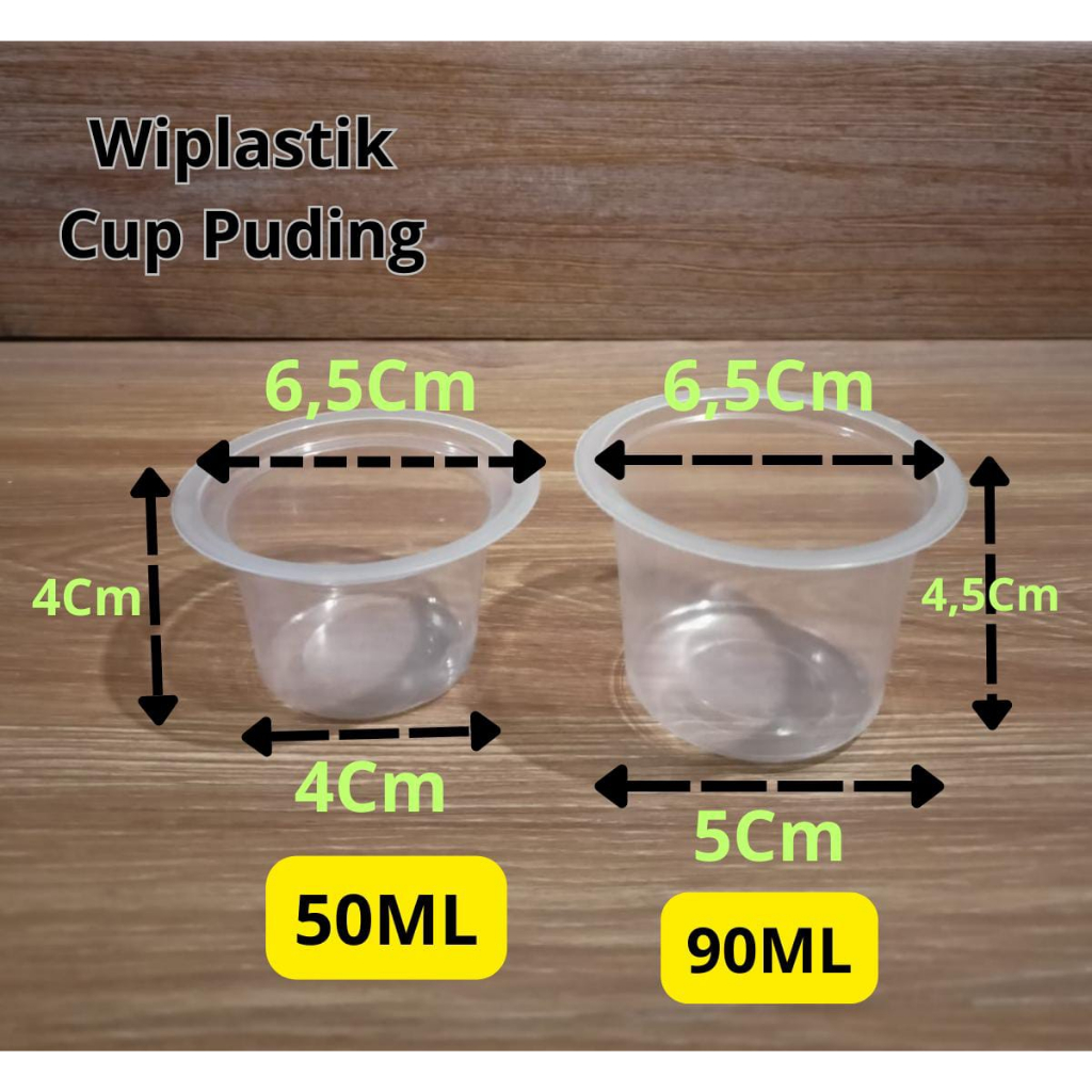 Jual Cup SIP Jelly Puding Agar Pudding isi 50pcs / gelas plastik ice cream 50ml 90ml 100ml ...