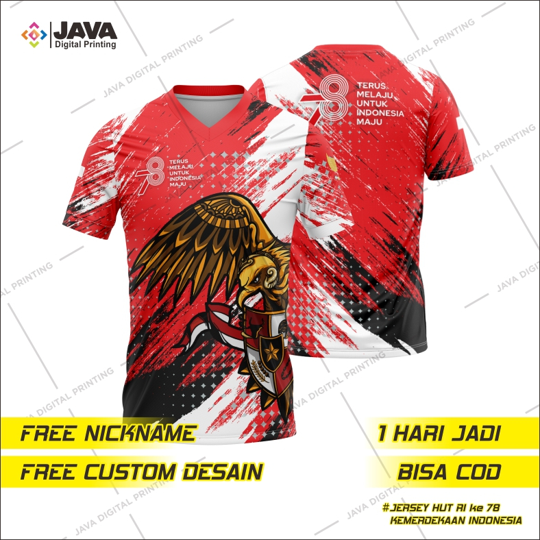 Jual JERSEY KAOS BAJU HUT RI ke 78 TERMURAH!! / JERSEY 17 AGUSTUS CUSTOM / JERSEY Kemerdekaan ...