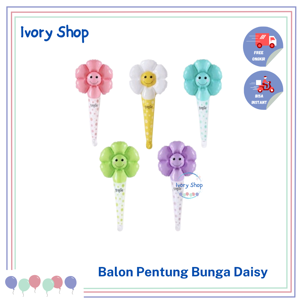Jual Balon Pentung Bunga Daisy Smile Pastel Macaroon Balon bunga ...
