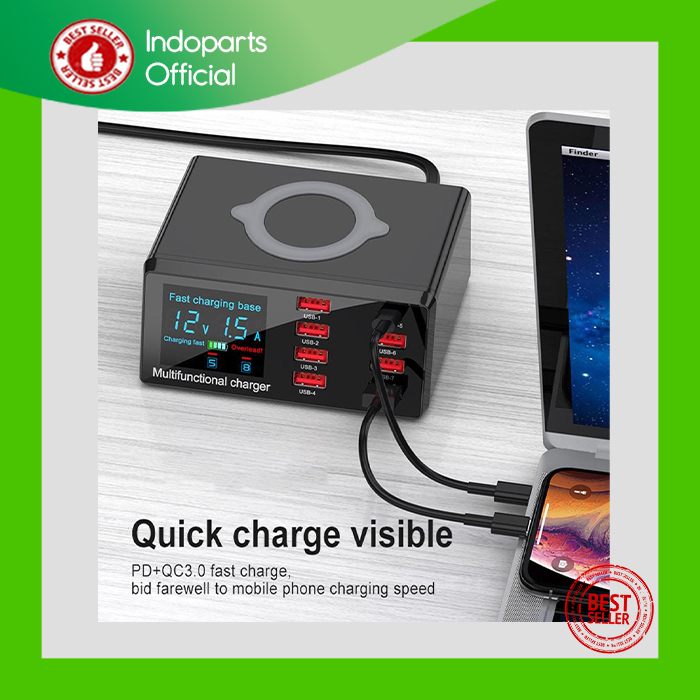 Jual 8 PORT USB WIRELESS MULTI FUNCTION CHARGER MODEL WLX-X9 | Shopee ...