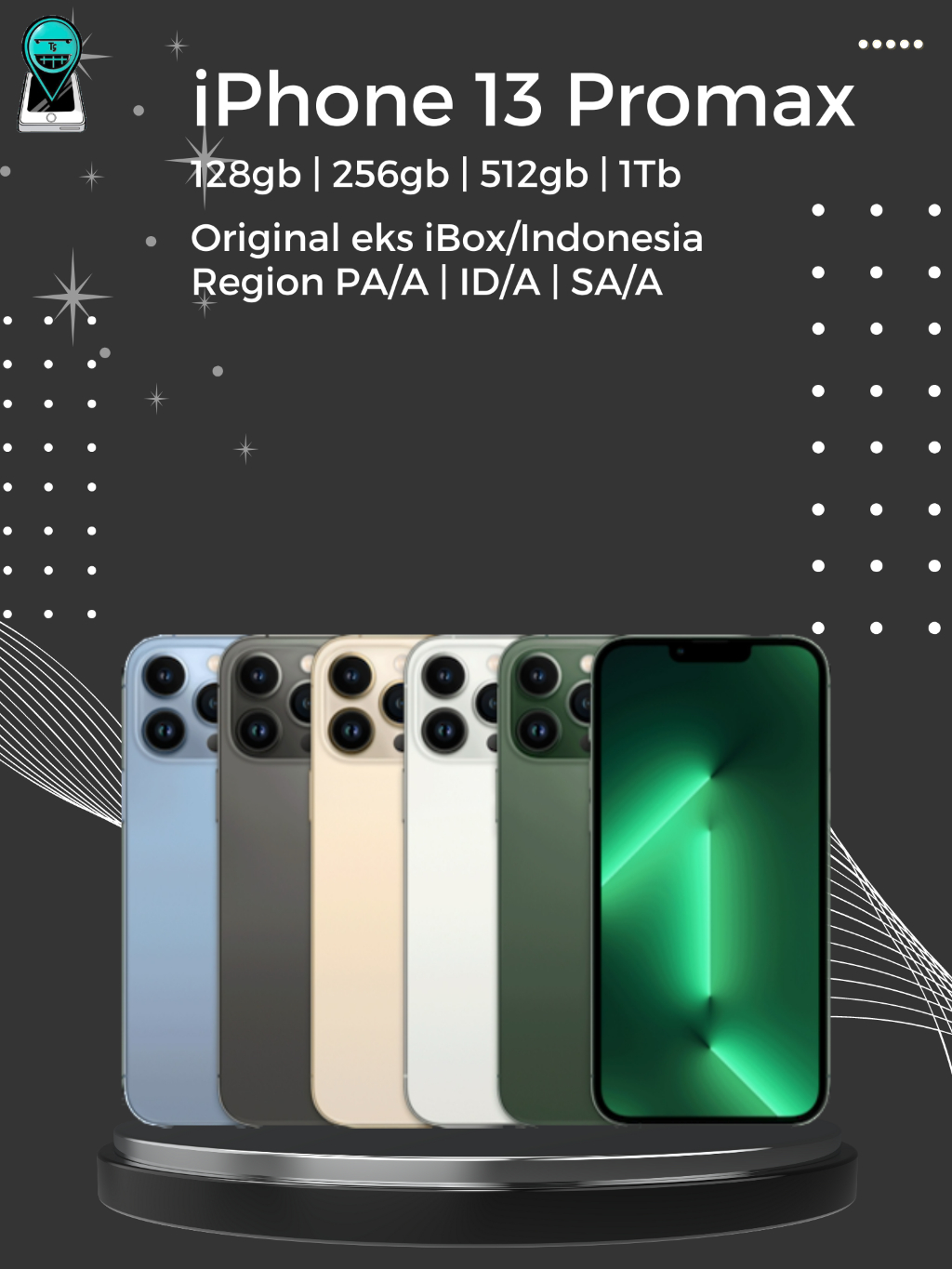 Jual HANDPHONE IP 13 PROMAX 128GB 256GB 512GB 1TB SECOND ORIGINAL FULLSET EX INDONESIA/IBOX ...