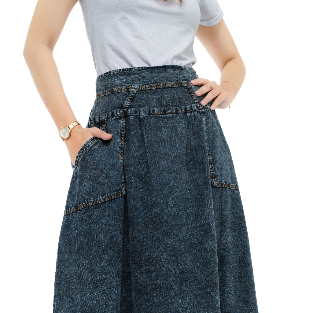 Jual MOLDING - Rok Jeans payung Premium Model Polos Warna Snow Ukuran ...