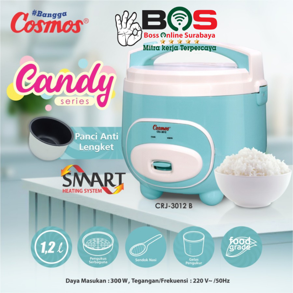 Jual Cosmos Magic Com Candy Series 1,2 Liter Rice Cooker Penanak Nasi Cosmos CRJ-3012 | Shopee ...