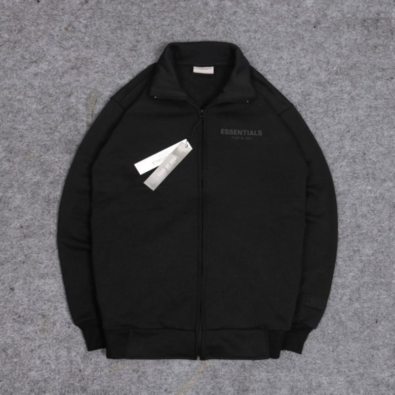 Jual Jaket Zipper Essentials Fear Of God Hitam Fulltag Label | Shopee ...