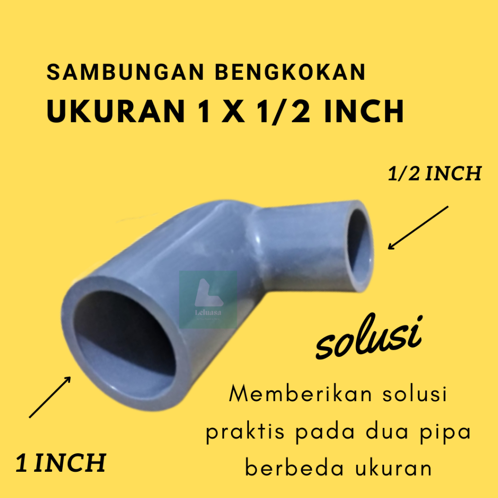 Jual Knie Pipa Pvc 1 X 1/2 Inch Sambungan Belokan Bengkok Fitting Elbow Keni Knee L | Shopee ...