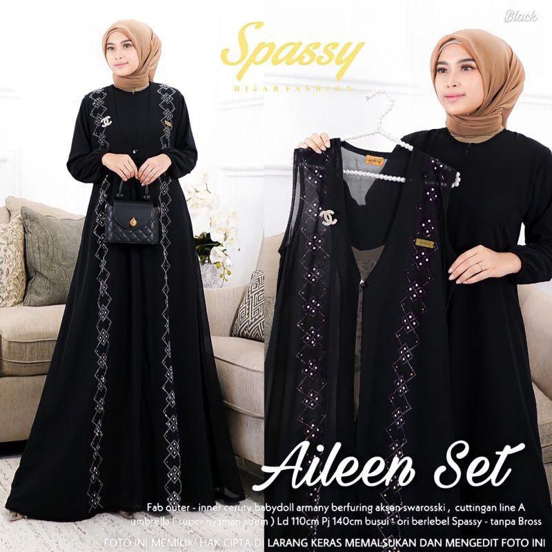 Jual Aileen Set Gamis Wanita Swarovski Standart Dan Jumbo | Shopee ...