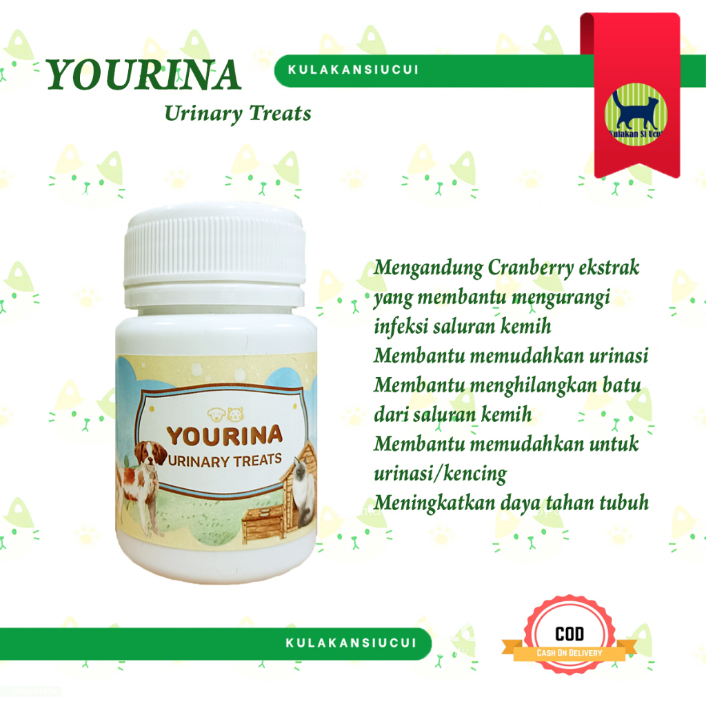 Jual Yourina Urinary Treats Vitamin Suplemen Saluran Kemih Kucing ...