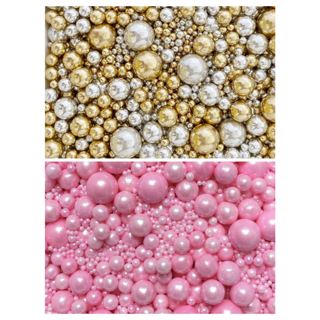 Jual S1006 Sugar SPRINKLE Edible Trimit Mutiara Bulat Warna Mix Hiasan ...