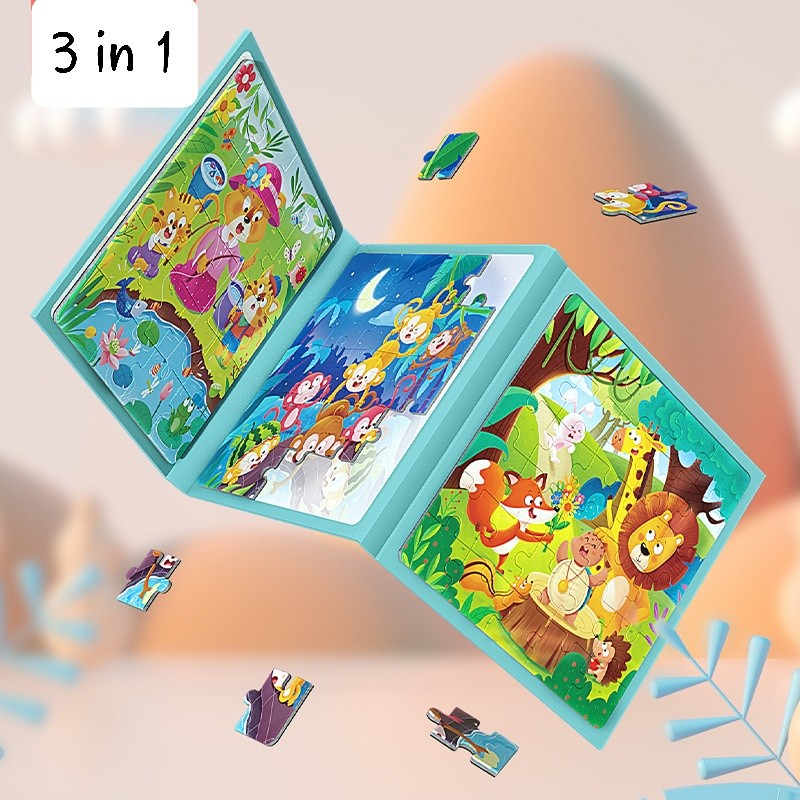 Jual Buku Puzzle Magnet 3 in 1 Dengan 5 Step Variasi / Booklet Magnetic ...