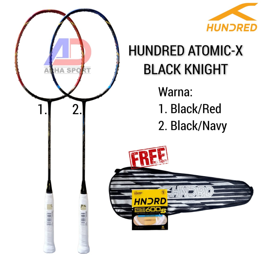 Jual Hundred Atomic-X Black Knight Raket Badminton Bulutangkis Original Adha Sport | Shopee ...