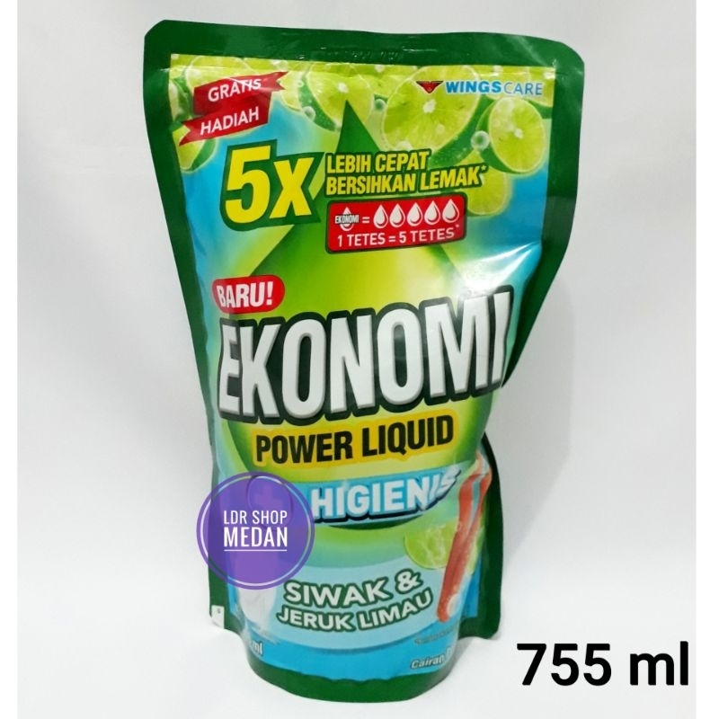 Jual Ekonomi Power Liquid Sabun Cuci piring refill 755 ml (tanpa bonus ...