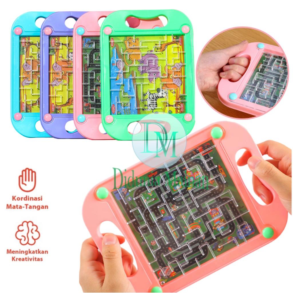 Jual Mainan jadul labirin 2 bola edukasi motorik keseimbangan anak maze ...