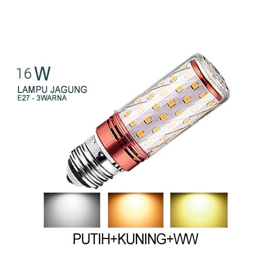 Jual 12W 16w E27 E14 3 WARNA LAMPU BOLA LAMPU HIAS LED BULB F PUTIH LAMPU JAGUNG MIK | Shopee ...