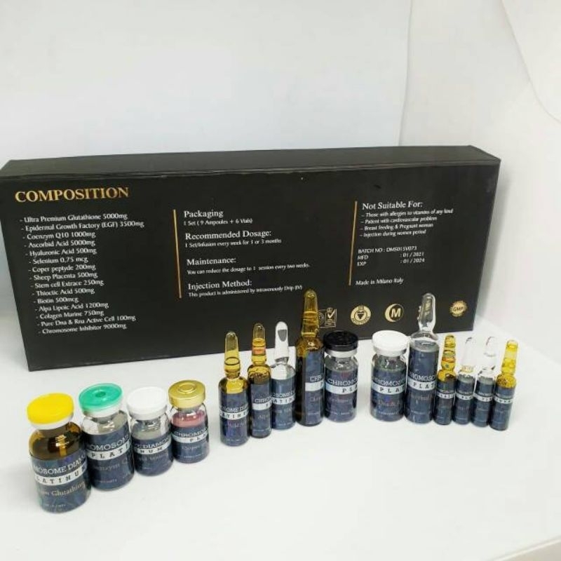 Jual suntik infus whitening (2box) chromosome diamond platinum paket ...