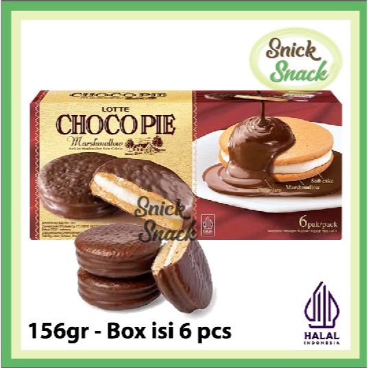 Jual Lotte Choco Pie Box isi 6 ChocoPie Chocolate Marshmallow Soft Cake ...