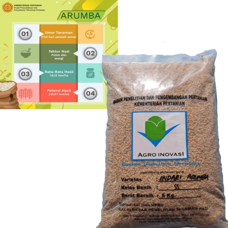 Jual Benih padi inpari ARUMBA ( BERAS MERAH ) 5kg | Shopee Indonesia