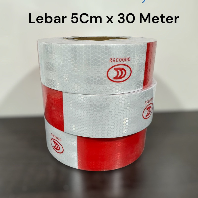 Jual Sticker Reflective Merah Putih 5Cm x 30 Meter | Shopee Indonesia