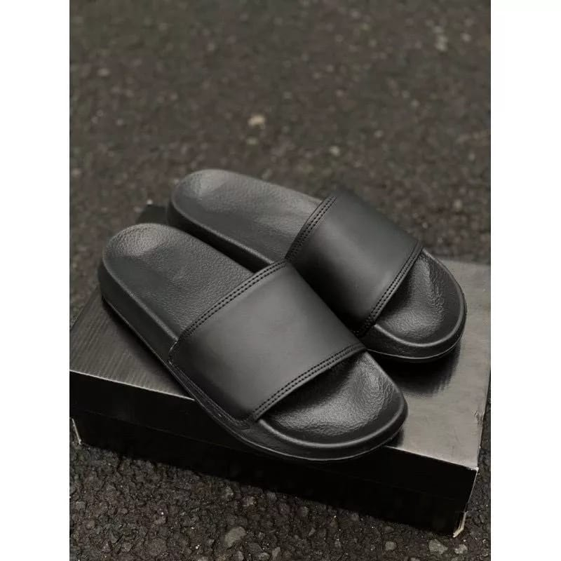 Jual SANDAL POLOS HITAM/SANDAL SLOP/SANDAL SLIDE PRIA | Shopee Indonesia