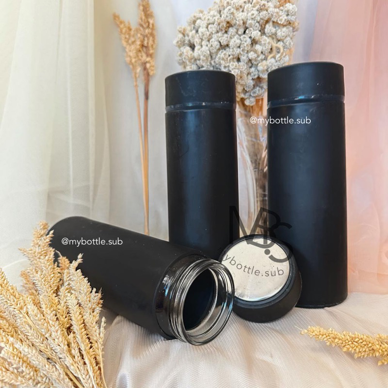 Jual Botol Kaca 6oup Polos Hitam Tumbler Glass Botol Minum My Bottle ...