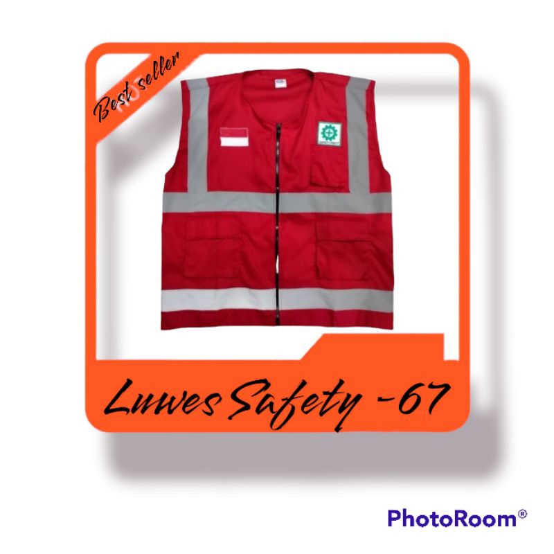 Jual Rompi safety bahan drill plus logo k3 dan logo bendera /Rompi ...