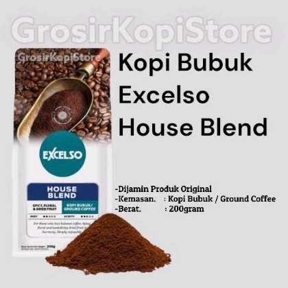 Jual Kopi Bubuk Excelso House Blend 200g | Shopee Indonesia