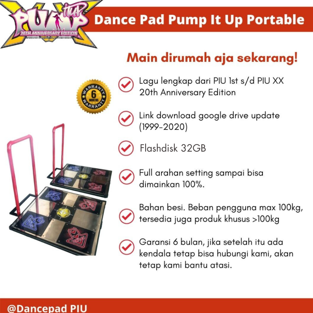 Jual Dance Pad Pump It Up Portable Single beban diatas 100kg | Shopee Indonesia