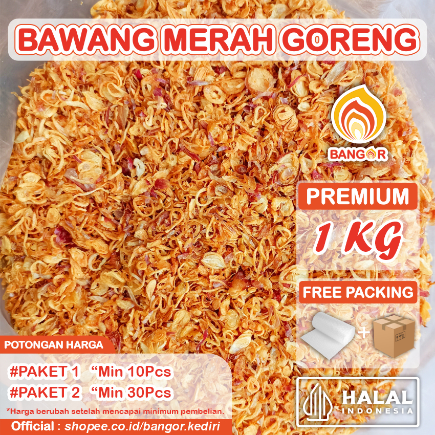 Jual MERAH-P [ 1 Kg ] Bawang Merah Goreng / Brambang Goreng, Premium, Refill | Shopee Indonesia
