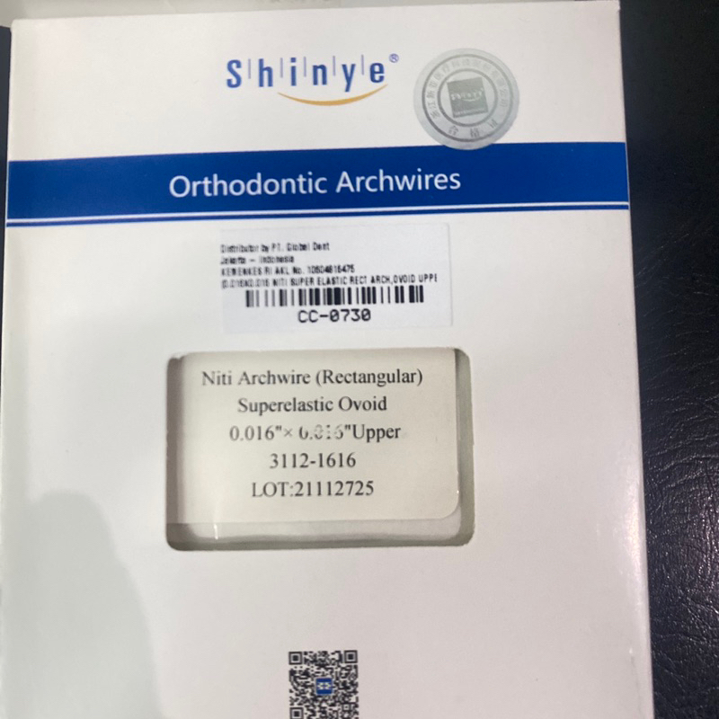Jual Niti Super elastic ovoid sinye Ortho 10 pcs/ box Round Rectangular ...