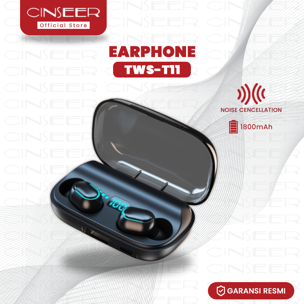 Jual CINSEER Earphone Bluetooth Wireless TWS-T11 | Shopee Indonesia
