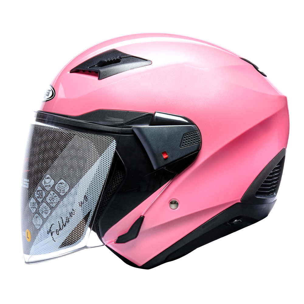 Jual ZEUS ZS 611 PINK GLOSSY HALF FACE DOUBLE VISOR | Shopee Indonesia