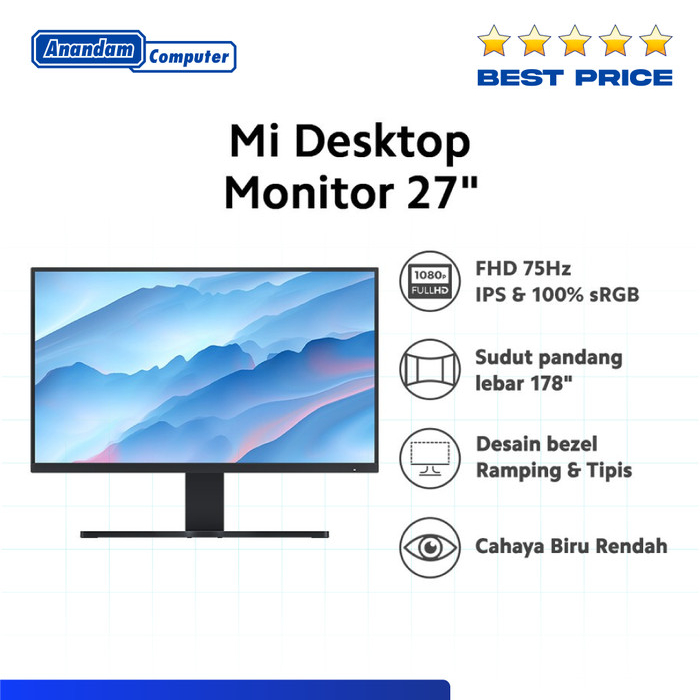 Jual Xiaomi Mi 27 Inch Desktop Monitor IPS FHD 1080p Frameless ...