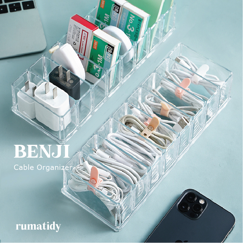 Jual 【RUMATIDY】BENJI Kabel Organizer Kotak Akrilik Bening Aesthetic ...