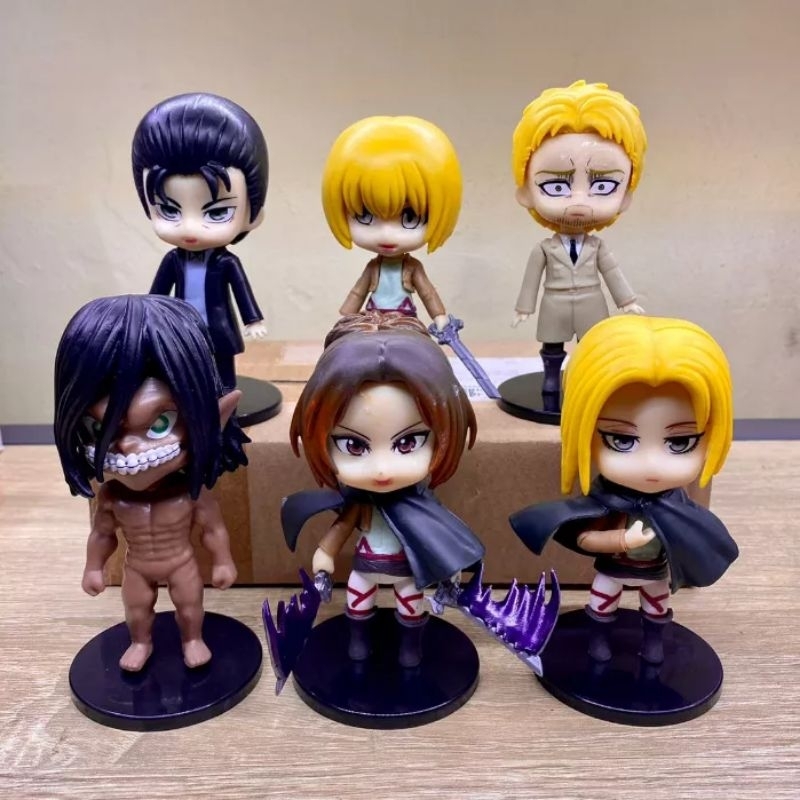 Jual ACTION FIGURE SHINGEKI NO KYOJIN ATTACK ON TITAN EREN MIKASA ...