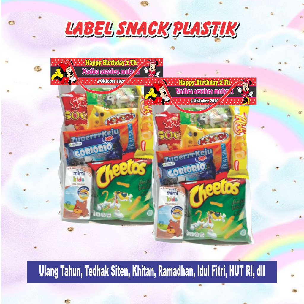 Jual (20X30) Tas Label Ultah Jajan Snack Plastik Ulang Tahun | Shopee ...