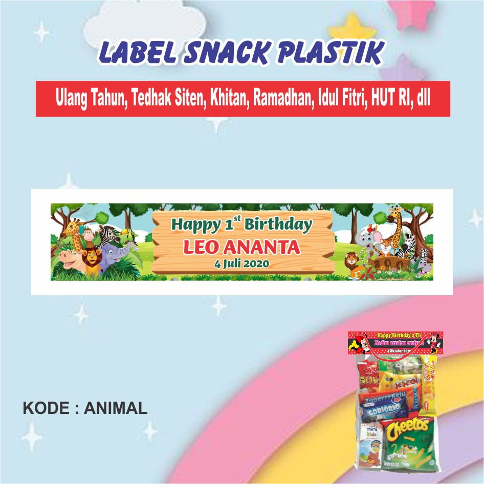 Jual (20X30) Tas Label Ultah Jajan Snack Plastik Ulang Tahun | Shopee ...