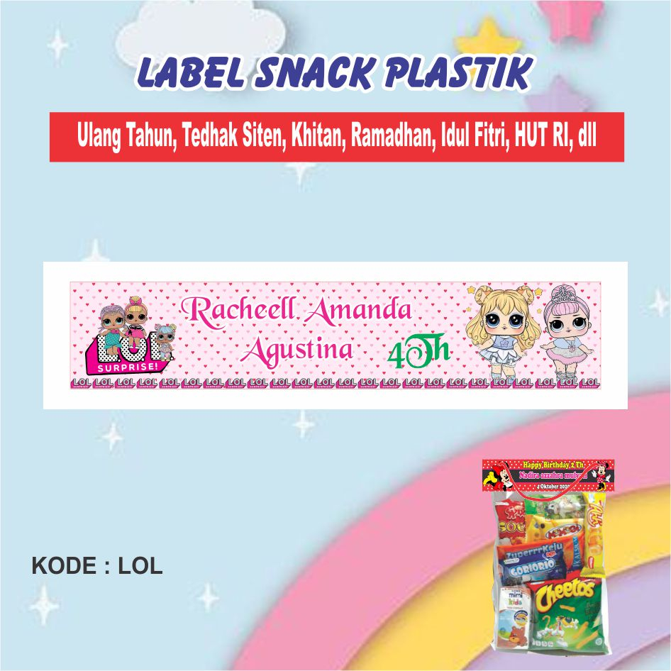 Jual (20X30) Tas Label Ultah Jajan Snack Plastik Ulang Tahun | Shopee ...