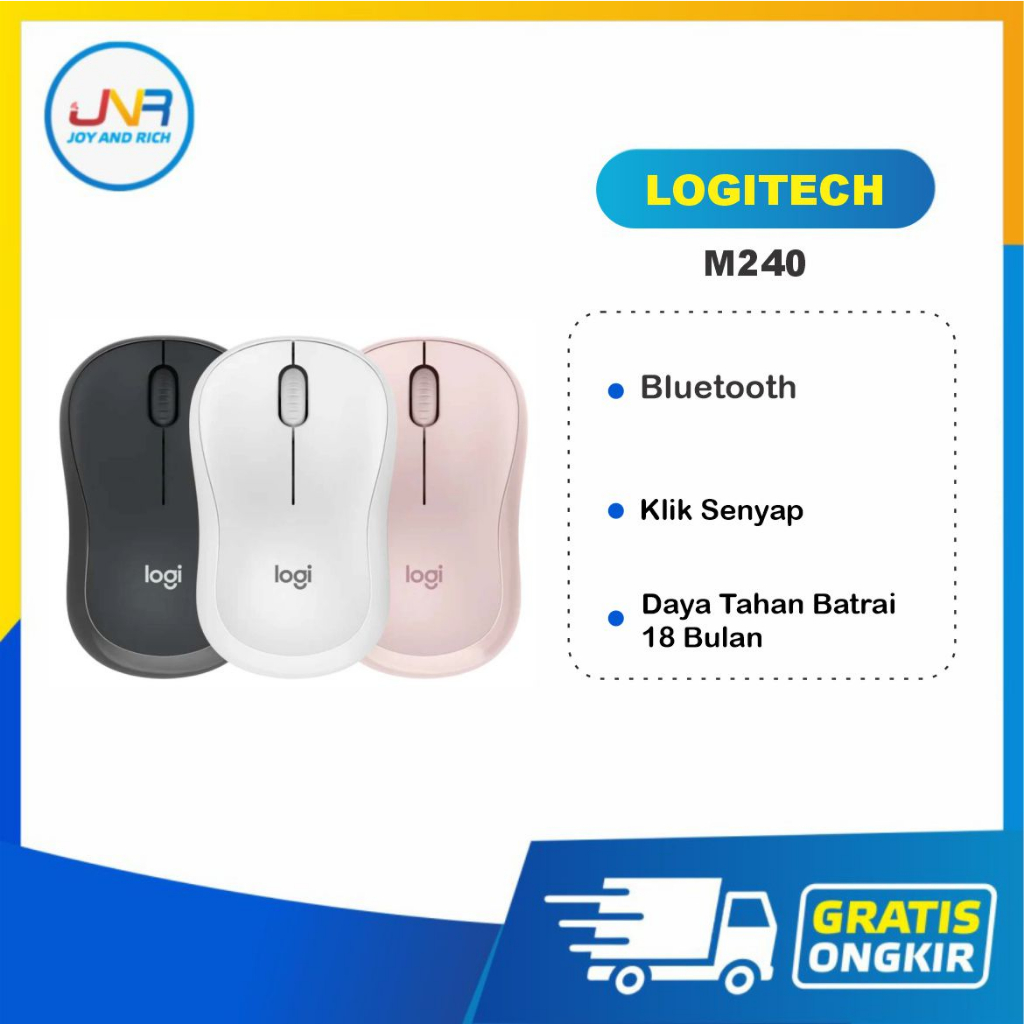 Jual Logitech M240 Mouse Wireless Bluetooth Silent | Shopee Indonesia