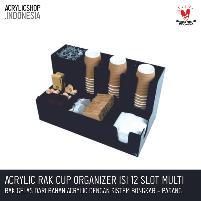 Jual RAK | RACK | DISPENSER | ORGANIZER PAPER CUP 12 SLOT MULTI ...